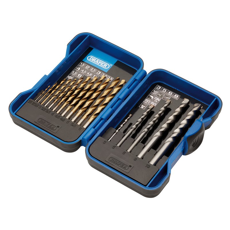 Metric Combination HSS and Masonry Drill Bit Set (17 Piece) – SAFTEC