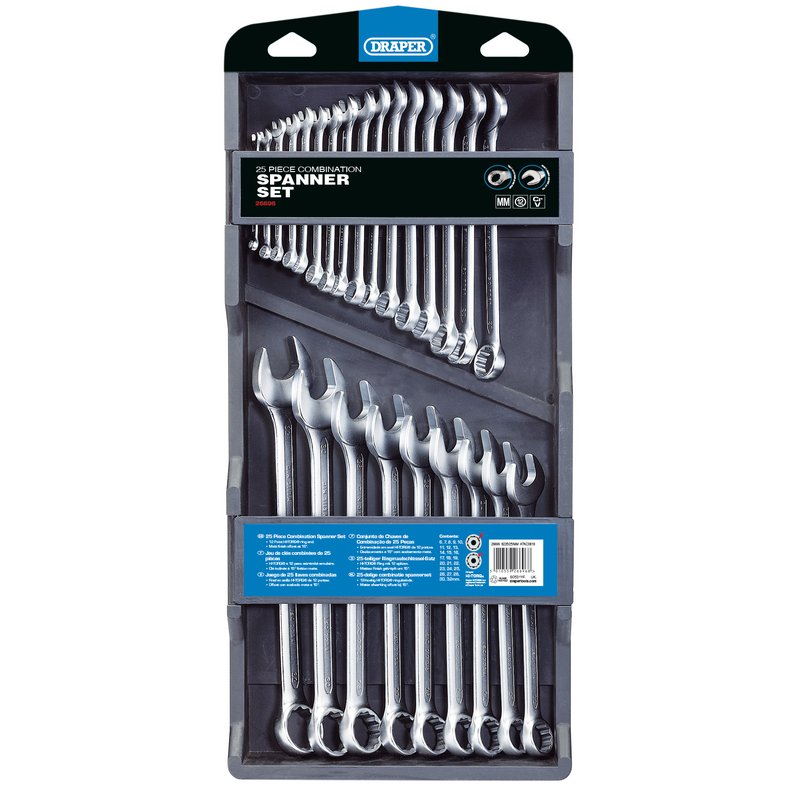 Draper HI-TORQ® Metric Combination Spanner Set (25 Piece) – SAFTEC