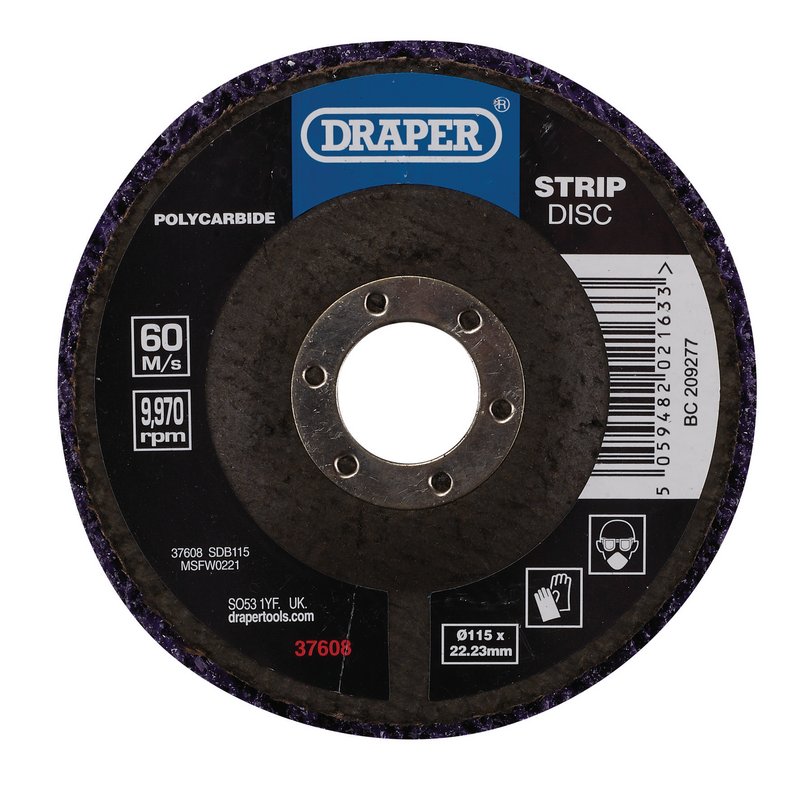 Polycarbide Strip Disc, 115mm, 22.23mm, 180 Grit, Purple – SAFTEC
