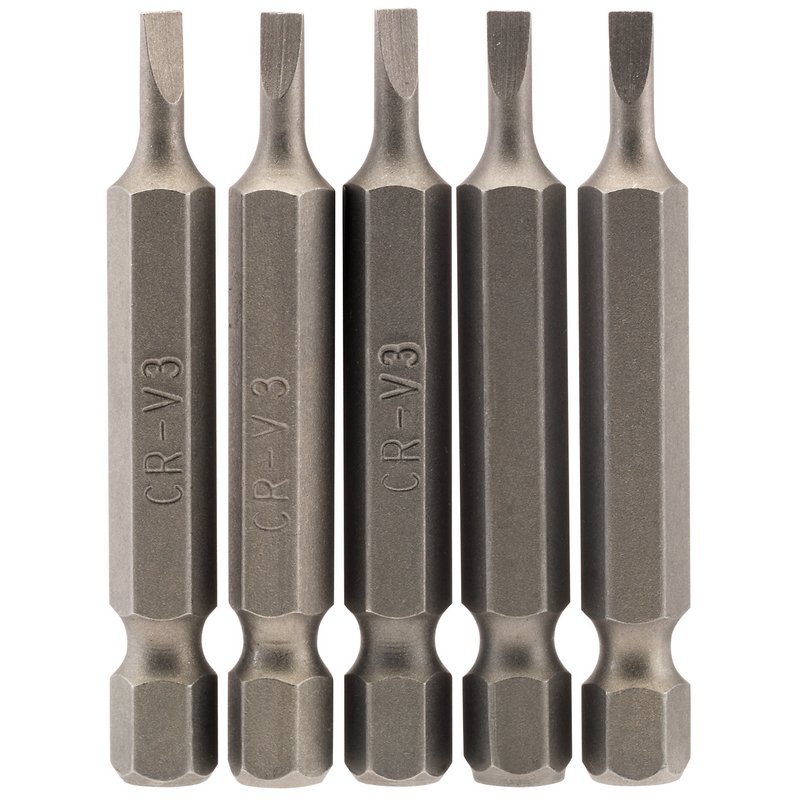 Plain Slot Insert Bit, 3mm, 1/4" Hex, 50mm Long (Pack of 5) – SAFTEC