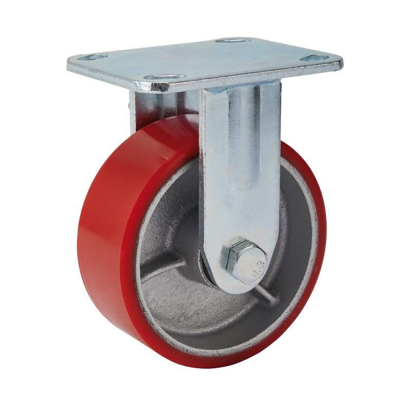 Fixed Plate Fixing Heavy Duty Polyurethane Wheel, 125mm Diameter, S.W.L ...