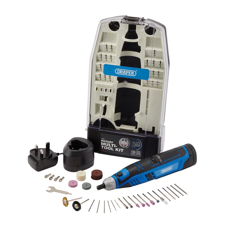 12V Rotary Multi-Tool Kit, 1 x 1.5Ah Battery, 1 x Fast Charger (50 ...