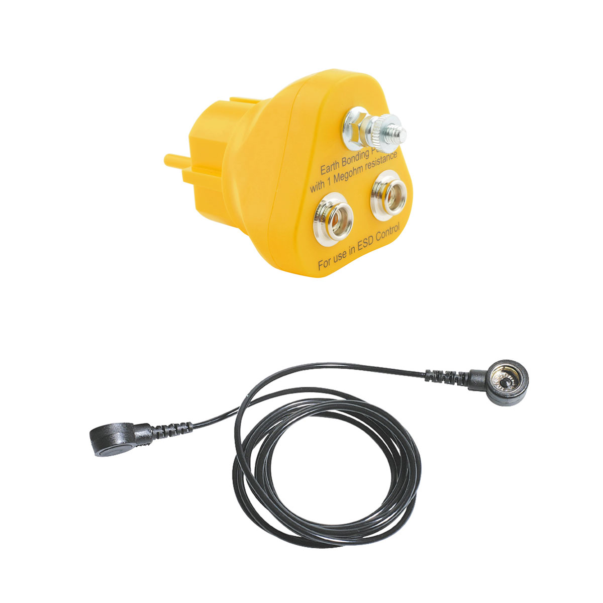 ESD grounding cable 1800mm (10/10) + earth bonding plug (2×10/1xM5 ...