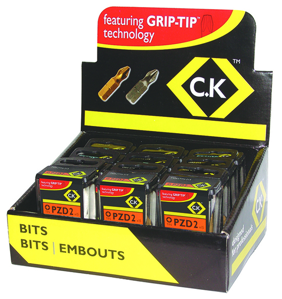 CK Screwdriver Bit PZD2 TIN Counter Box Of 12×15 – SAFTEC